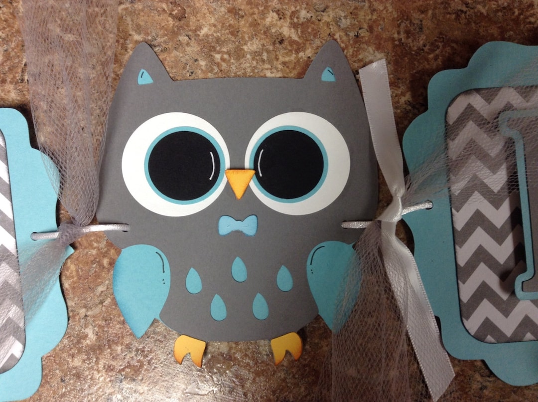 Welcome Baby, Owl Banner, Custom Banner, Cardstock Banner, Robins Egg ...