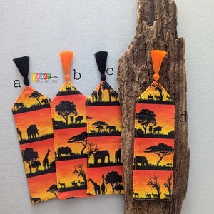 Savanna Themed Bookmarks, Bookish Gift, Fabric Bookmarks, African ...