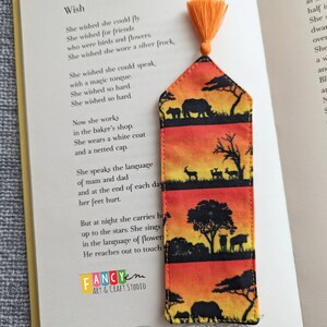 Savanna Themed Bookmarks, Bookish Gift, Fabric Bookmarks, African ...