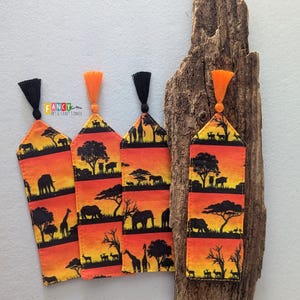 Savanna Themed Bookmarks, Bookish Gift, Fabric Bookmarks, African ...
