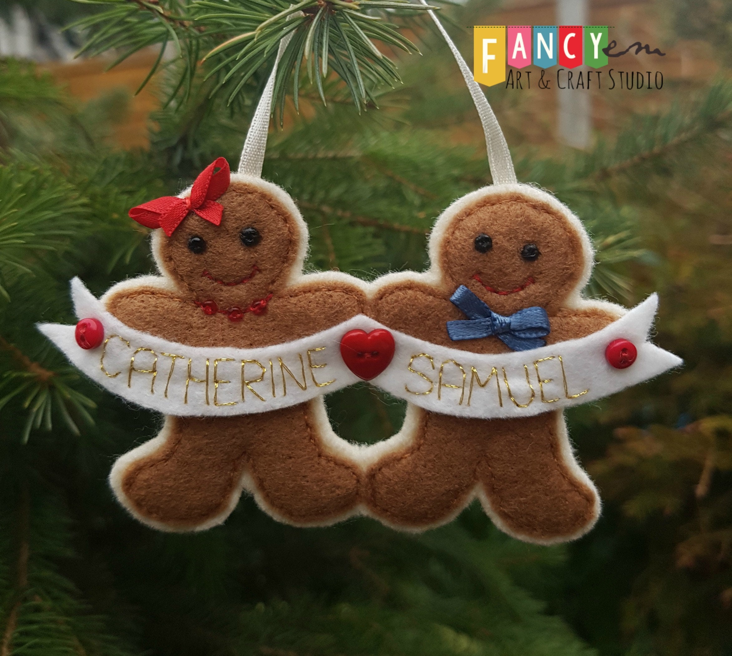 Personalized Felt Gingerbread Couple Gingerbread Man - Etsy UK