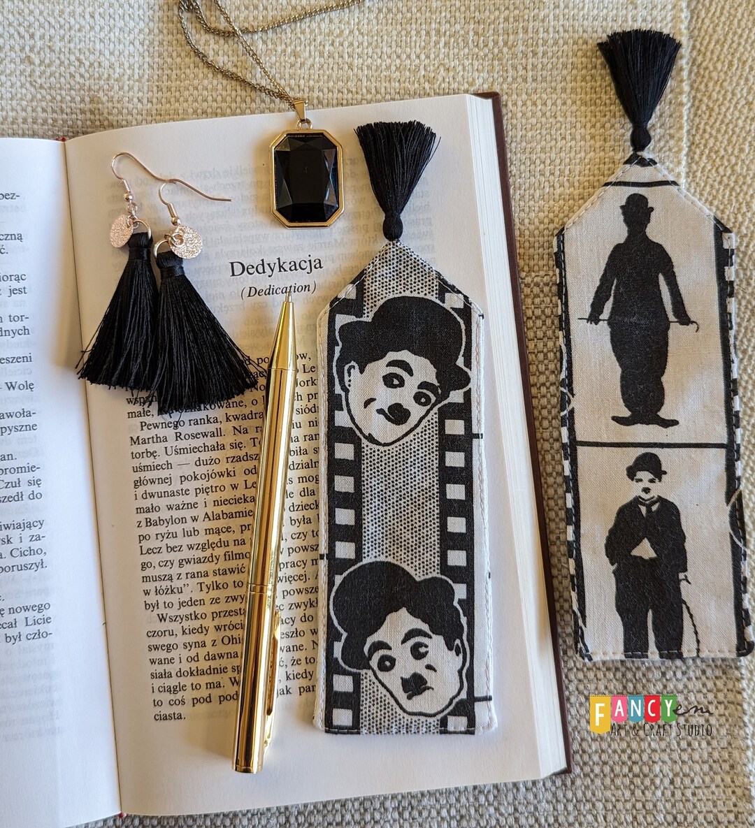 Charlie Chaplin Bookmark, Silent Movie Lover, Black and White Movie ...