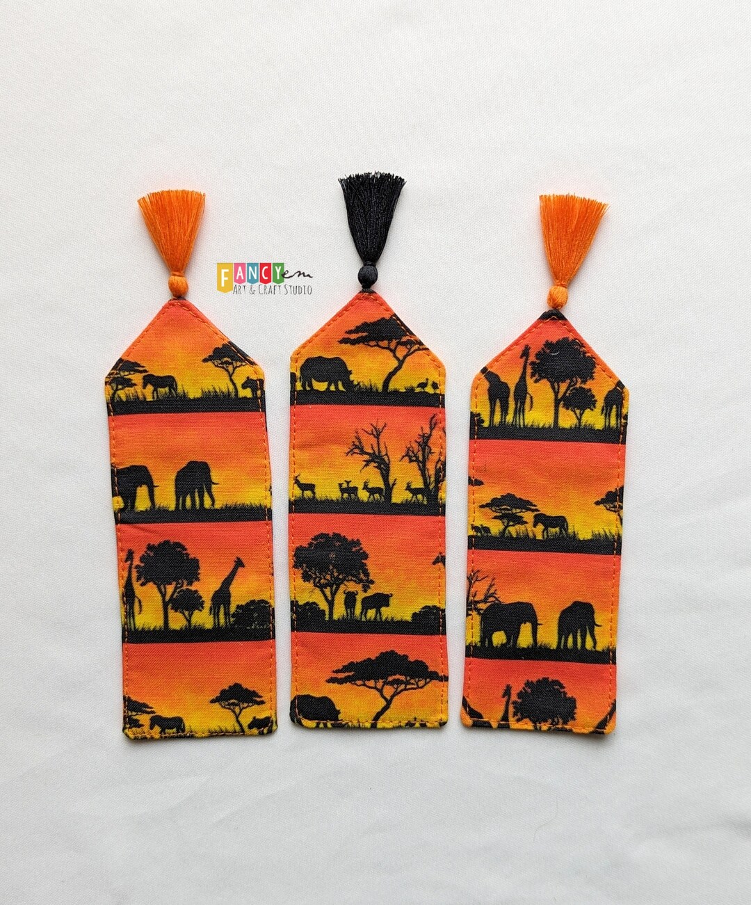 Savanna Themed Bookmarks, Bookish Gift, Fabric Bookmarks, African ...