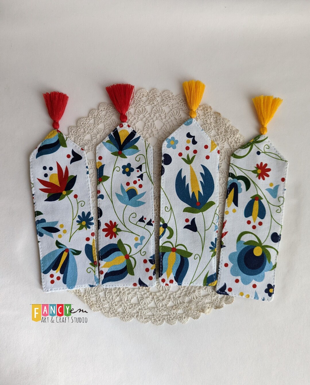 Kashubian Folk Fabric Bookmark, Polish Folklore, Floral Folk Pattern ...