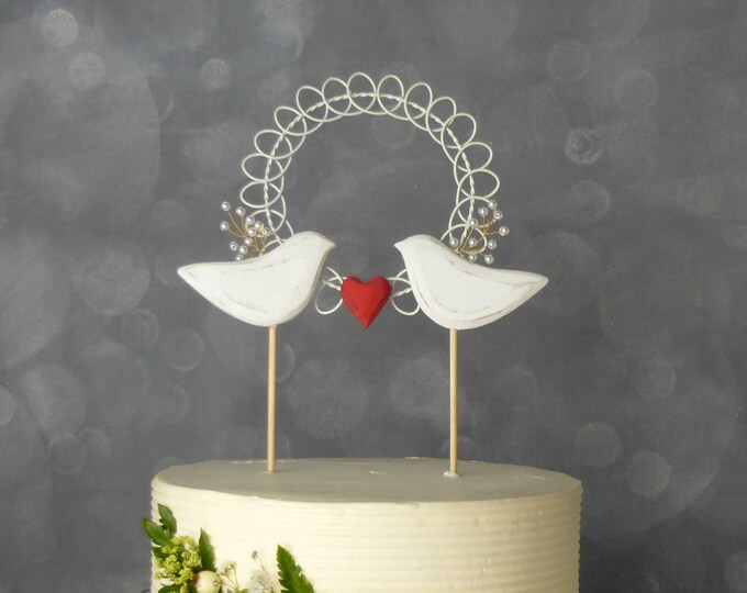 Pearl Bridal Topper, Bird Wedding Cake Topper, Wedding Topper in White ...