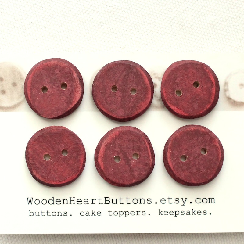 Wine Red 3/4 Buttons - Etsy