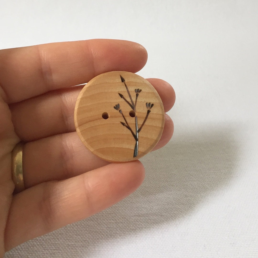 Flower Buttons, Extra Large Wood Button, Wooden Buttons, Big Wood ...