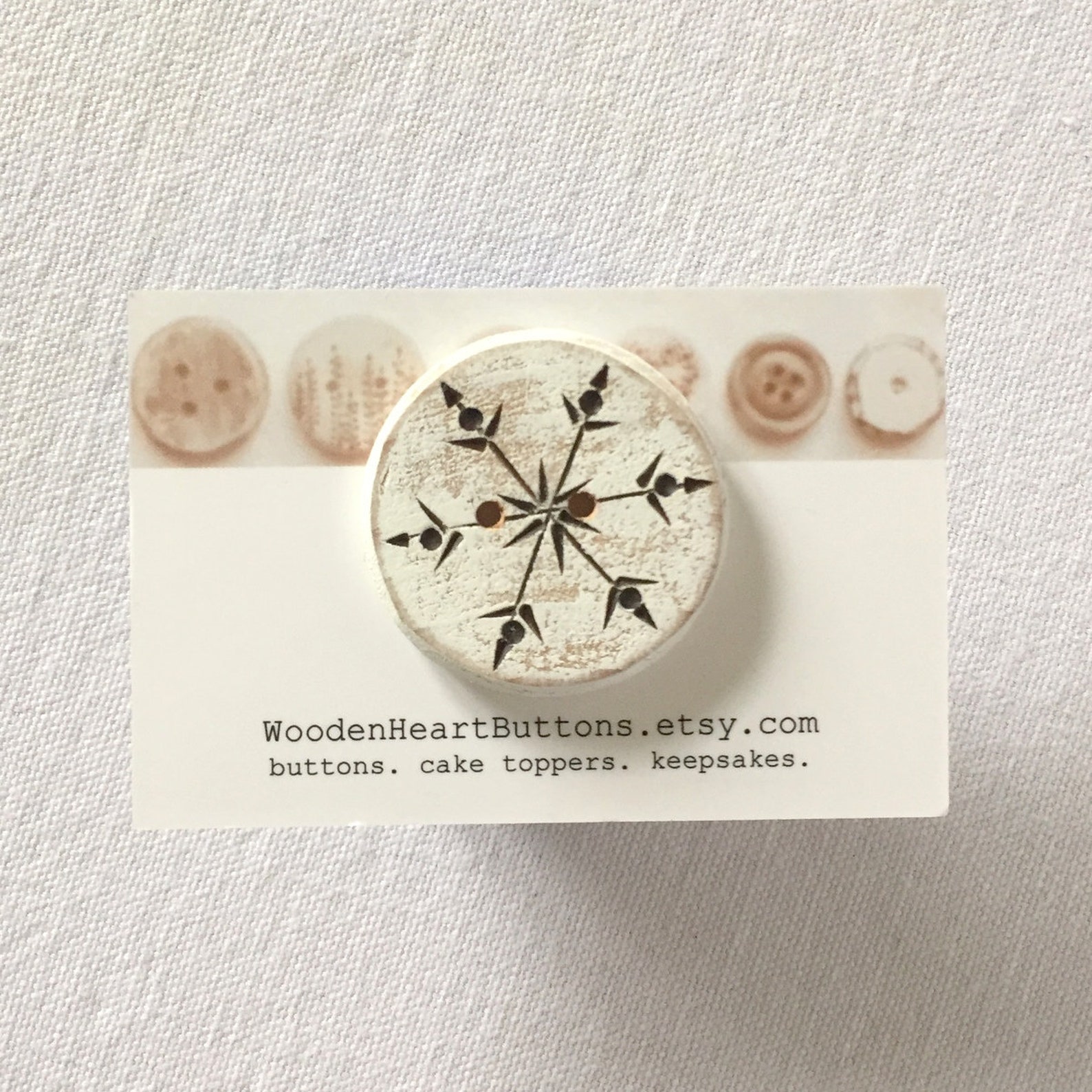 Extra Large Snowflake Button Entirely Handmade Wood Button - Etsy