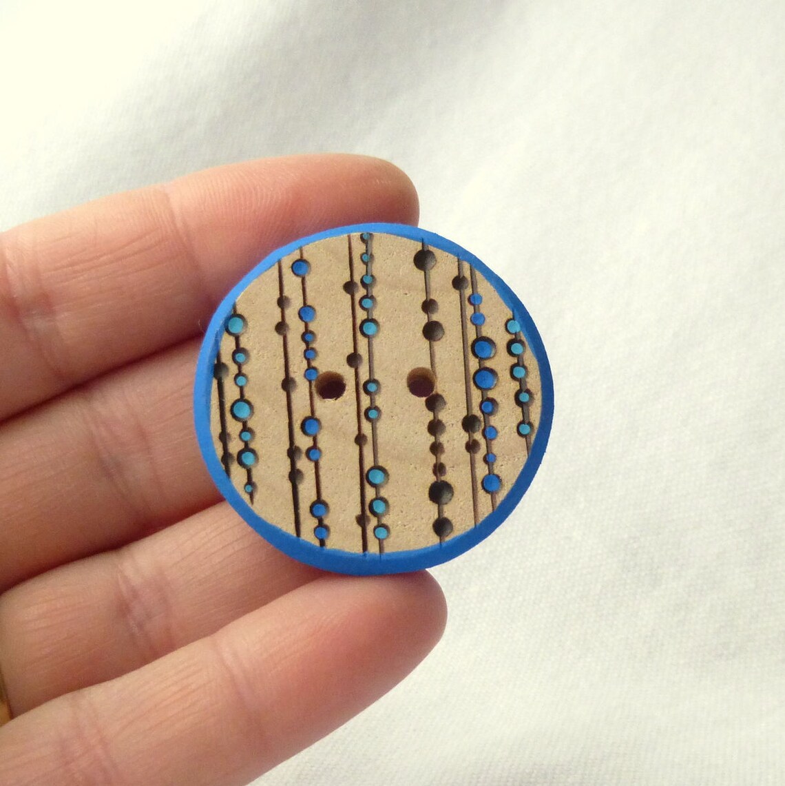 Blue Sewing Buttons Extra Large Button Wood Button Wooden - Etsy