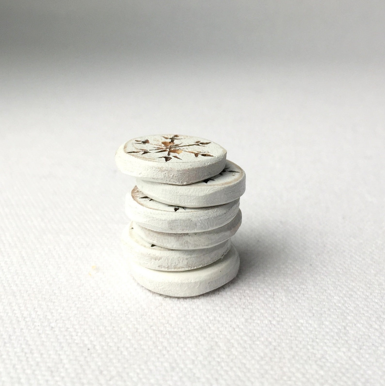 Tiny Snowflake Button Handmade Wood Button 3/4 Inch or 20mm | Etsy