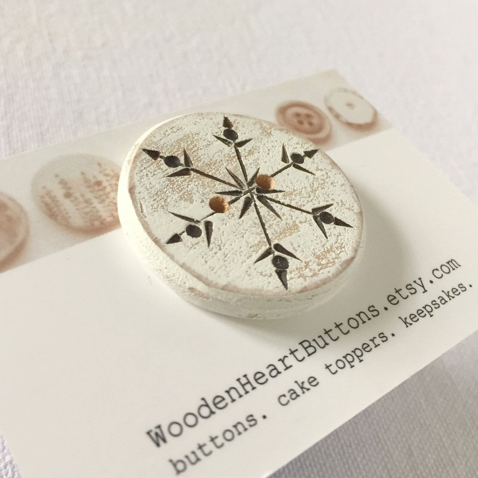 Extra Large Snowflake Button Entirely Handmade Wood Button - Etsy