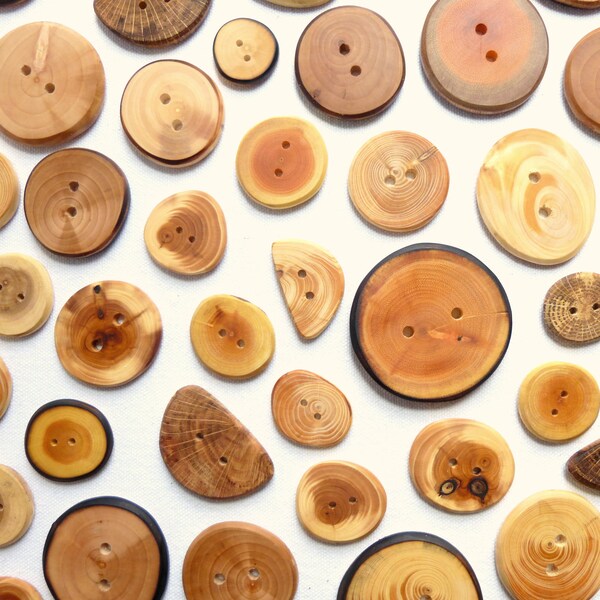 Natural Wood Buttons - Etsy UK