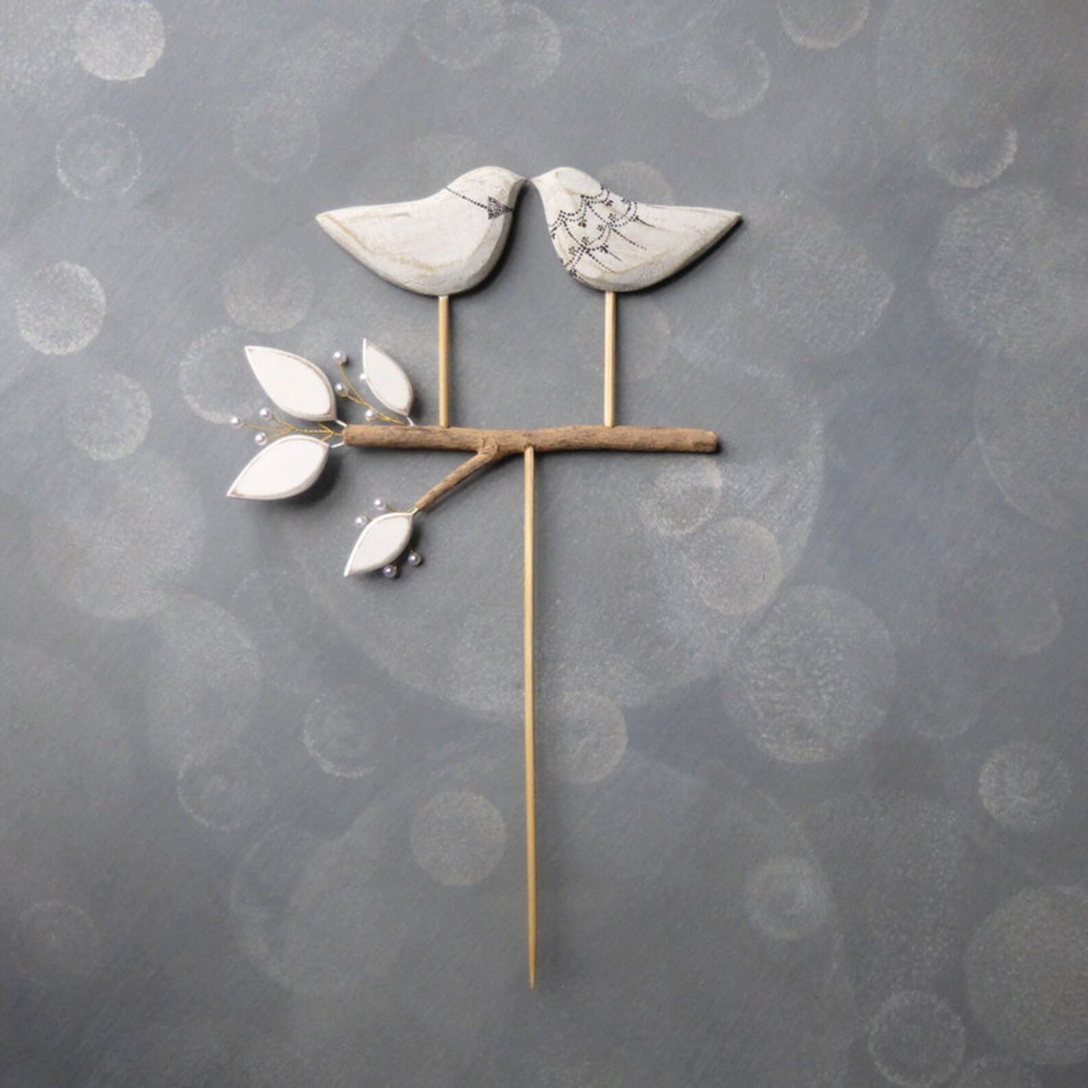 Love Birds and Pearl Topper Wedding Cake Topper Bird Cake - Etsy