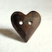 2 Hand Carved Buttons, Wooden Heart Buttons, Black Walnut Wood Button ...