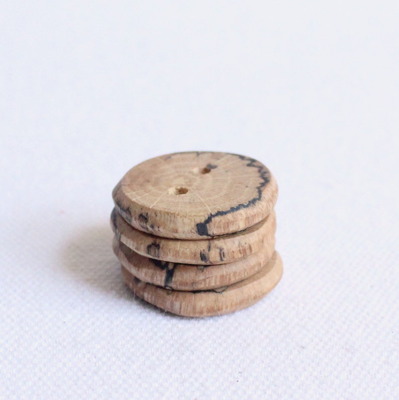 4 Spalted Oak Buttons 3/4 Inch Wood Sewing Button Natural - Etsy
