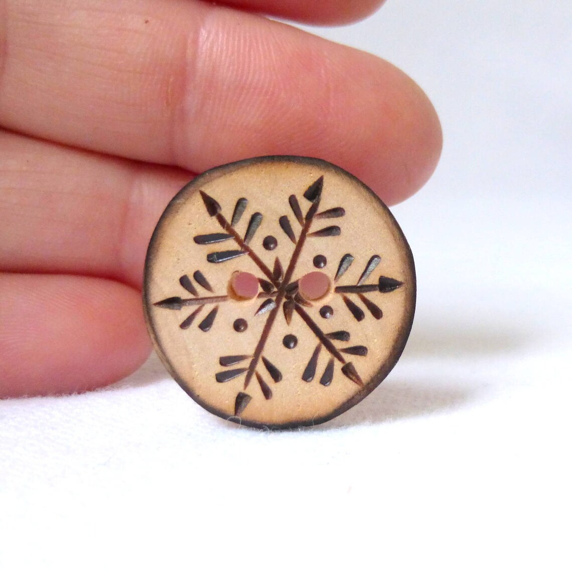 Wood Buttons Snowflake Buttons 1 Inch Wooden Buttons - Etsy