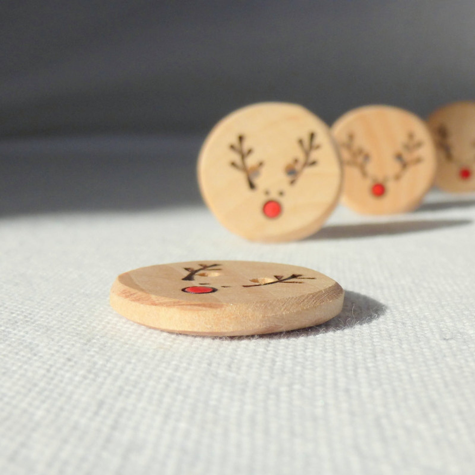 Handmade Reindeer Buttons Pyrography Wood Button DIY - Etsy Canada