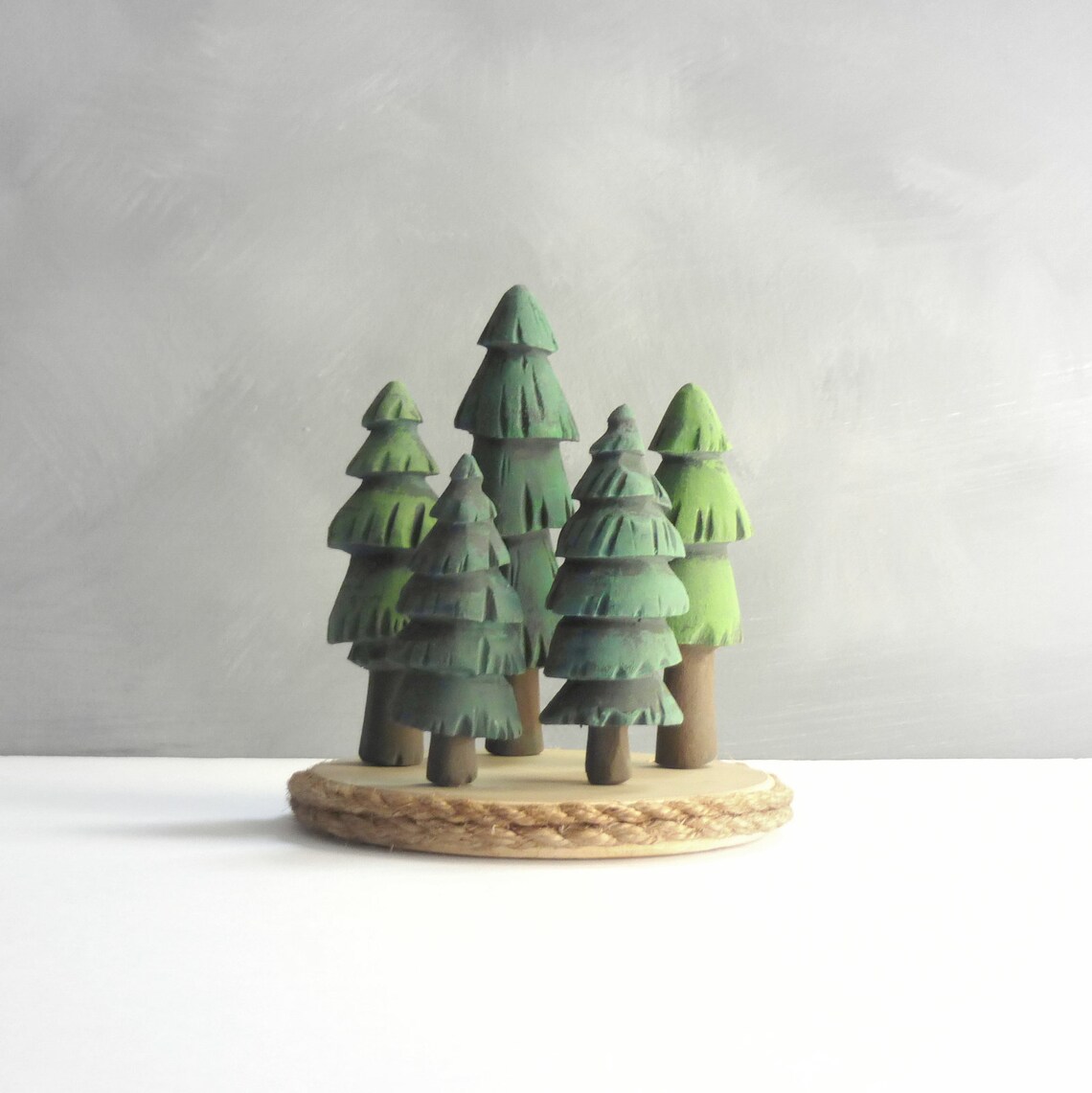 Carved Wood Pine Tree Wedding Topper or Wood Anniversary Gift | Etsy