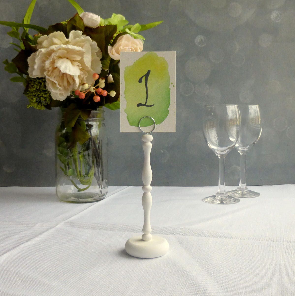 White Table Number Stand/ Wedding Table Number Holder Make | Etsy