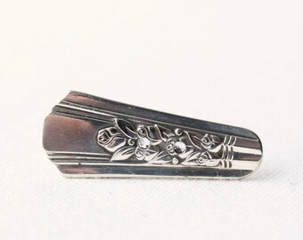 Large Silver Button Made From Vintage Silverware/ Silver Toggle Button ...