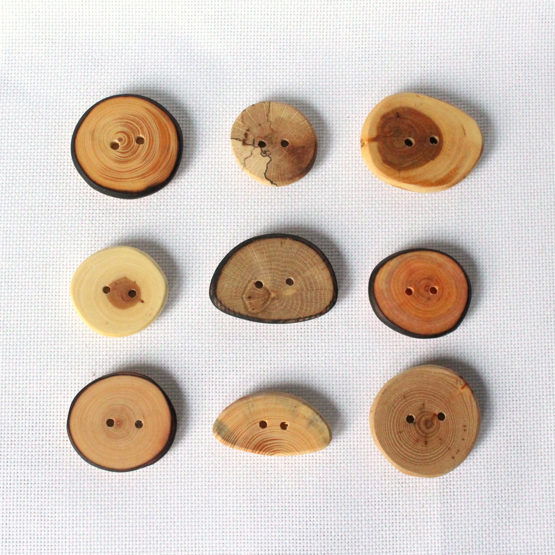 9 Beautiful Wood Buttons, Hardwood Buttons, Medium Hardwood Buttons ...