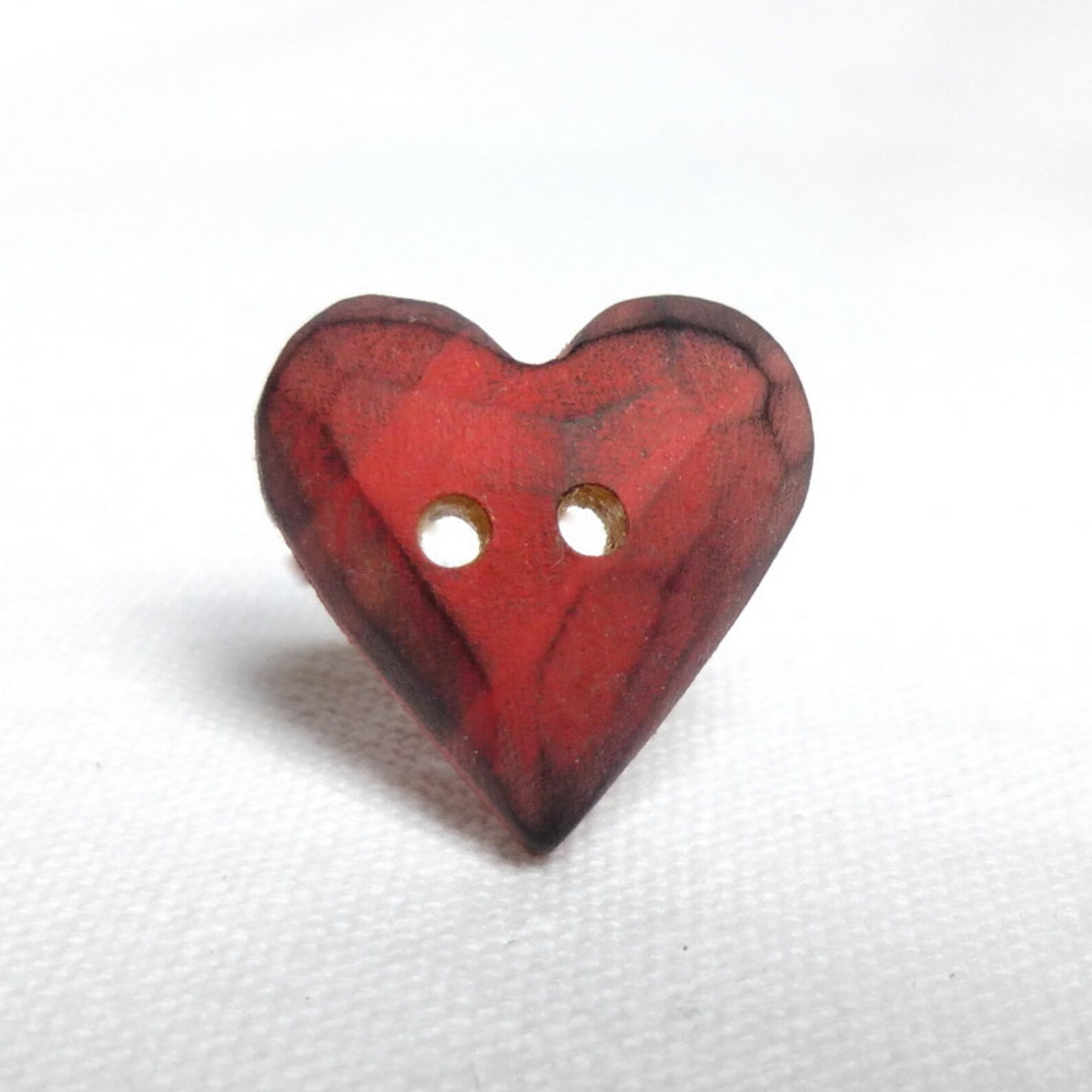 2pce Red Heart Buttons Hand Carved Buttons/ Wooden Hearts - Etsy