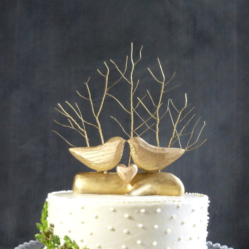 Gold Wedding Topper Gold Cake Topper Tree Wedding Topper | Etsy