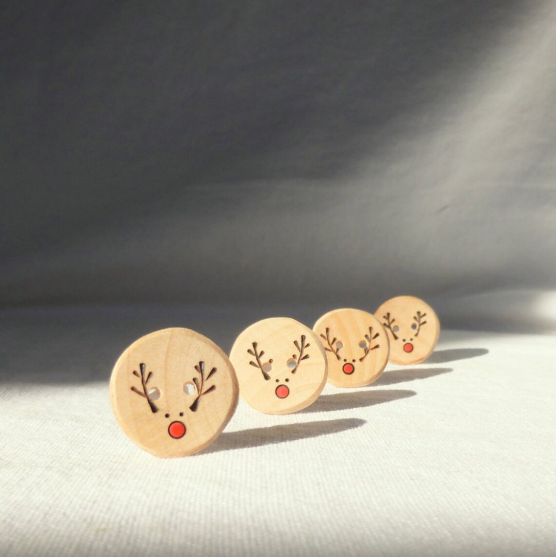 Handmade Reindeer Buttons Pyrography Wood Button DIY - Etsy Canada