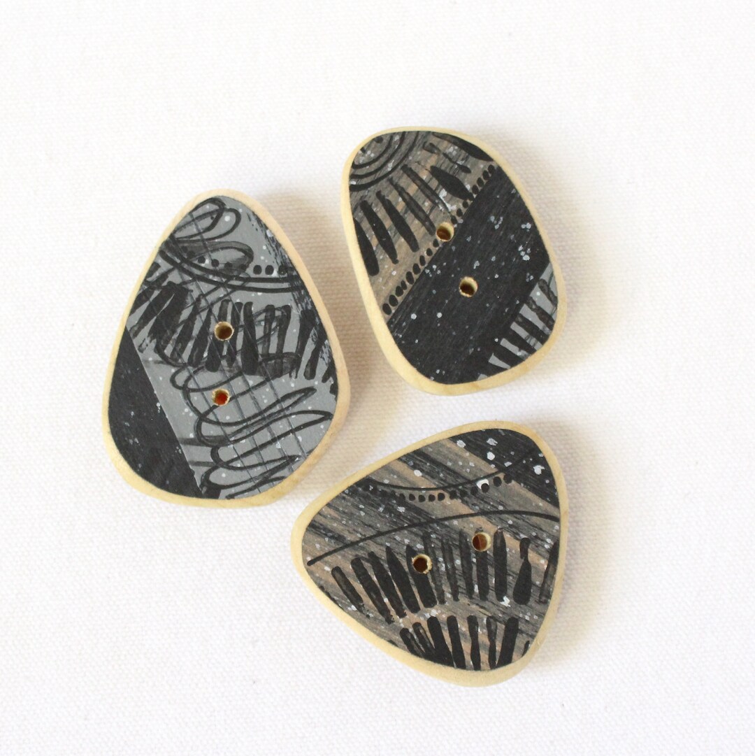 Big Coat Buttons Extra Large Statement Buttons in Black and - Etsy