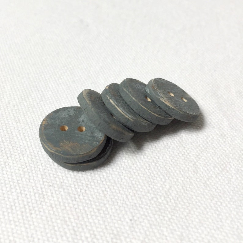 Small Grey Buttons, Grey Wood Buttons- Distressed Grey Wooden Buttons ...