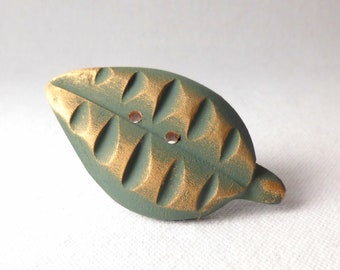 Gold Leaf Button | Etsy