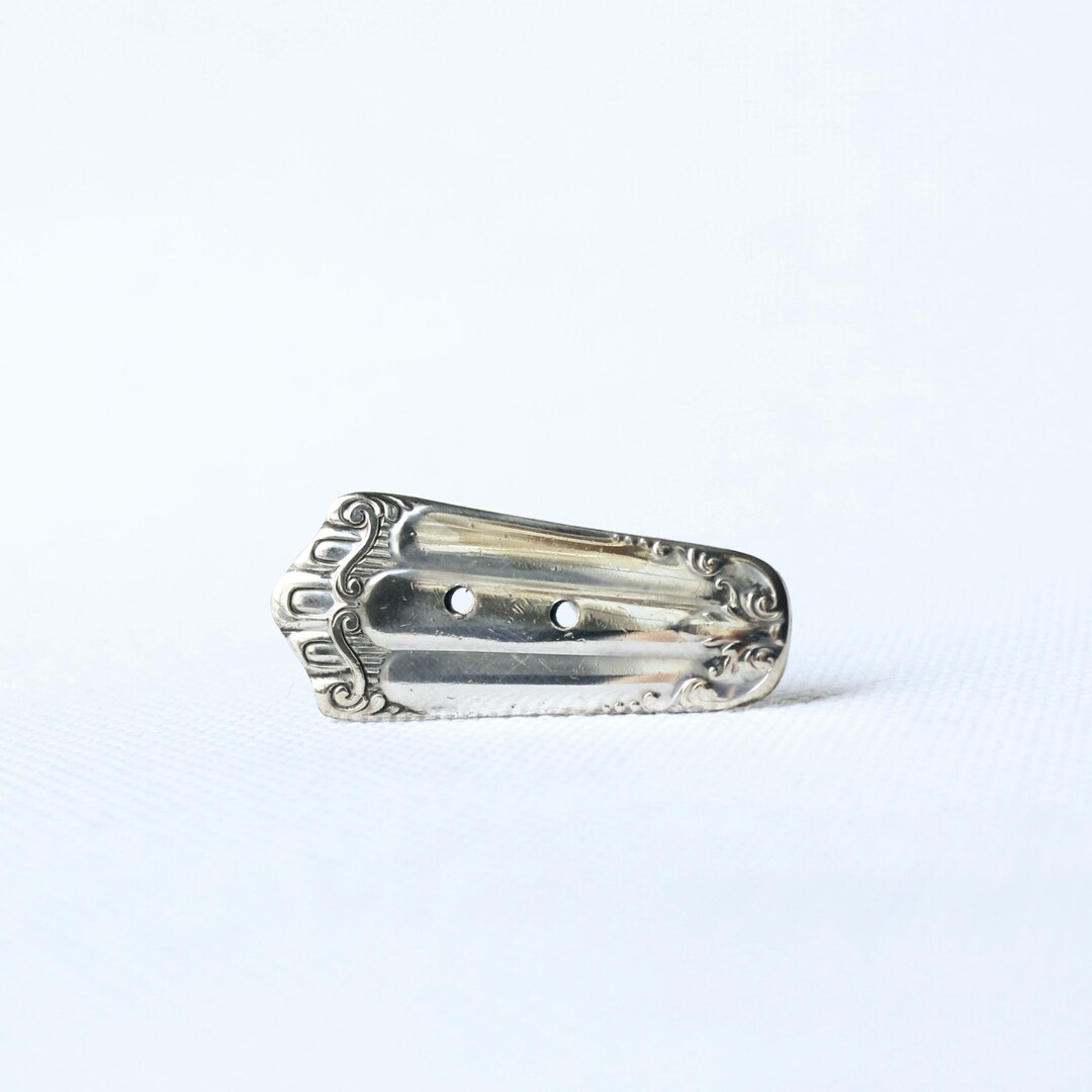 Gorgeous Large Silver Button, Sterling Silver Plated Button, Made From ...