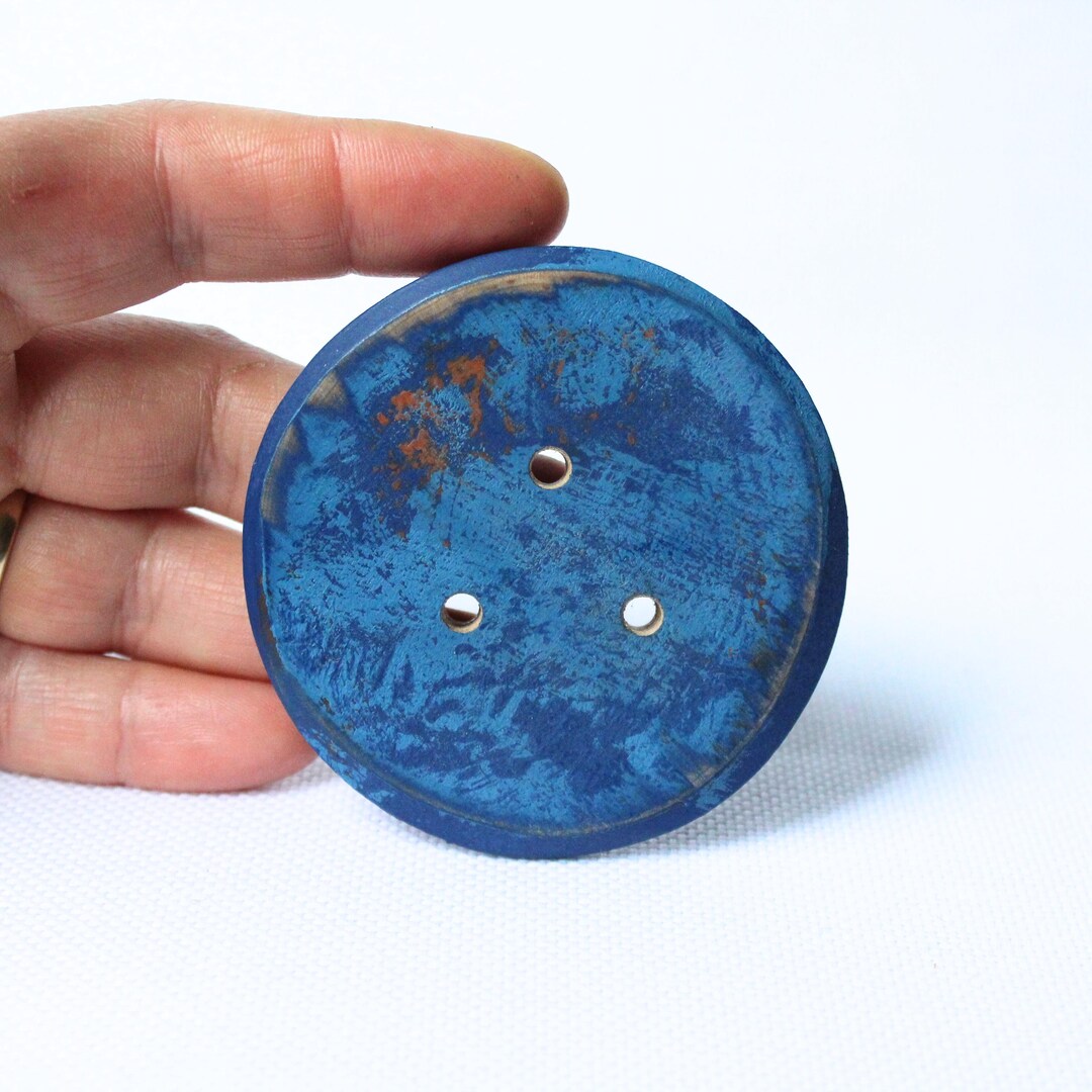Really Huge Sewing Button in Blue Tones 2.5" or 65mm - Etsy