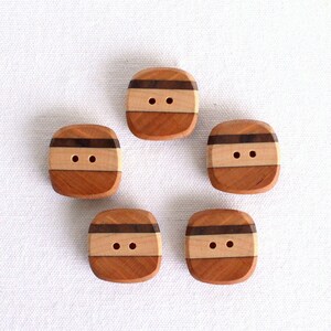 5 Artisan Wooden Buttons, Giant Coat Buttons, Big Jacket Buttons, Dark ...