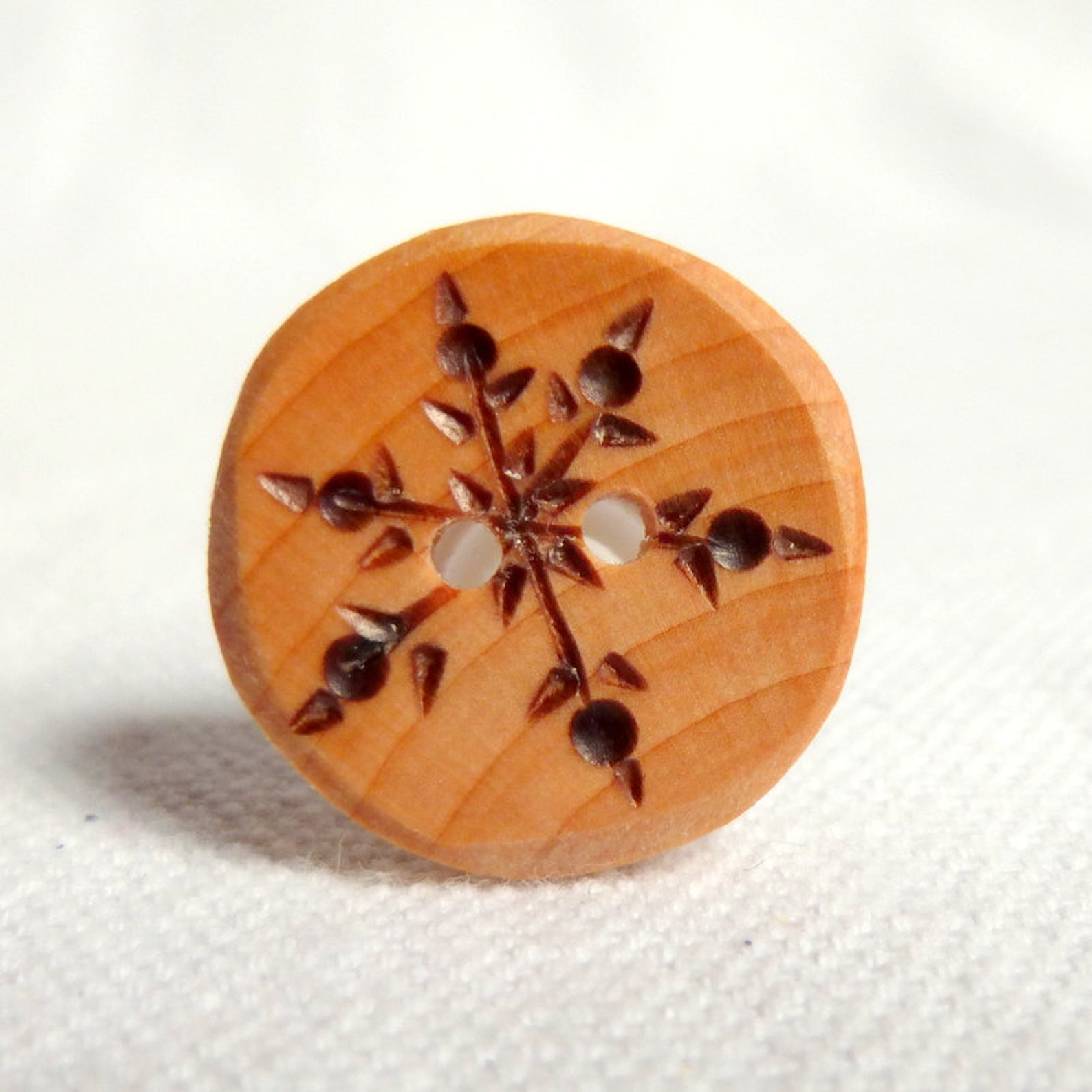 Wooden Buttons Handmade Small Snowflake Buttons 3/4 Inch or - Etsy