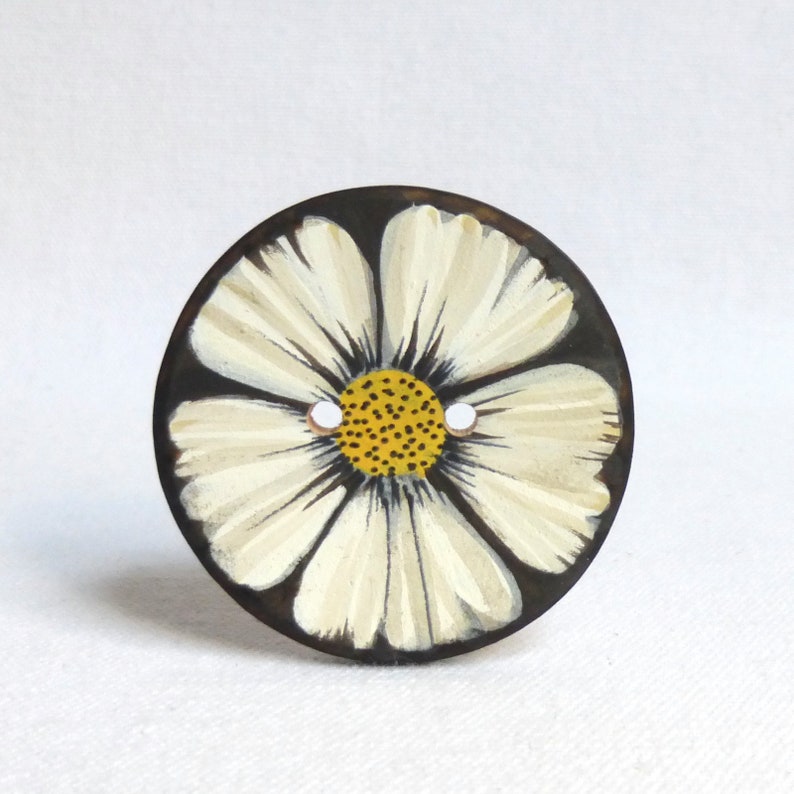 Huge Daisy Flower Sewing Button Large Flower Button White - Etsy