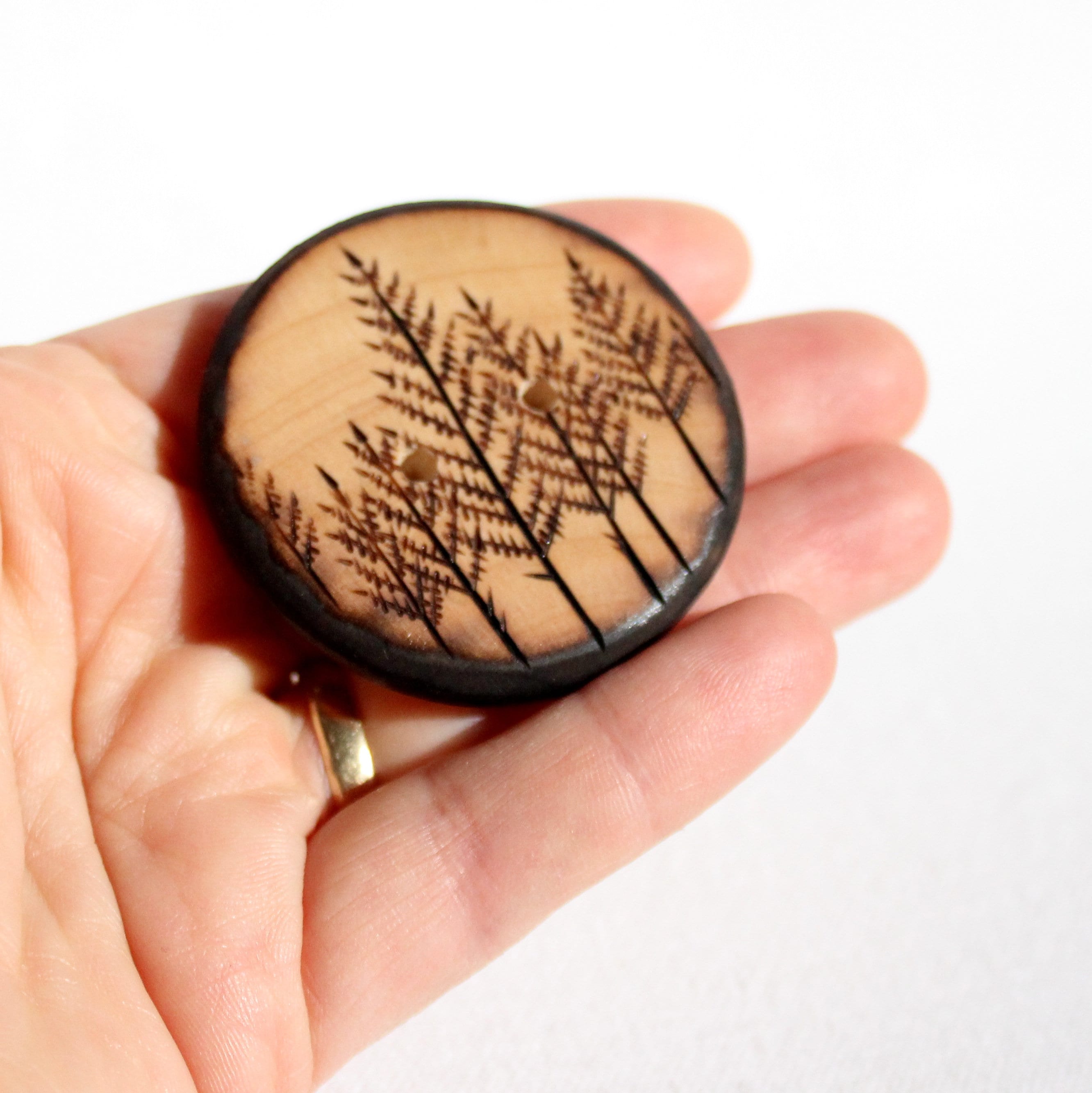 Winter Trees Large Wood Button Tree Buttons 2 Buttons - Etsy