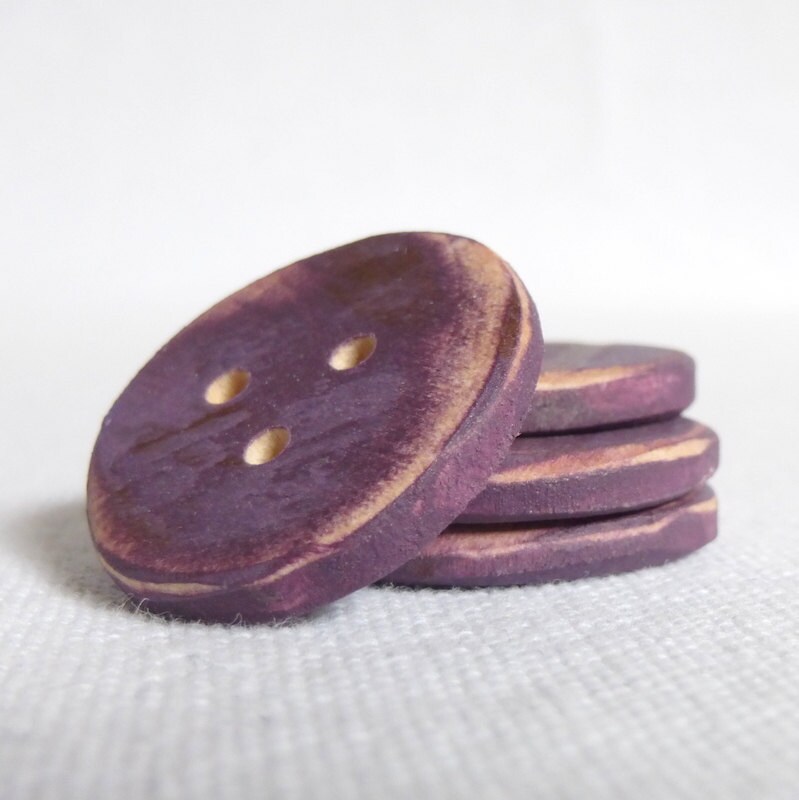 Set of Four Purple Buttons Handmade Buttons/ Mauve Sewing - Etsy
