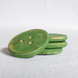 Bright Green Button, Handmade Green Wooden Button, Wood Green Buttons ...