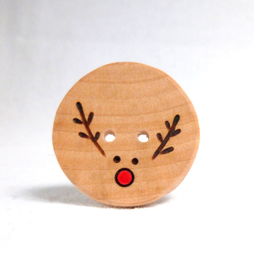 Fun Reindeer Buttons, Extra Large Wood Button, Christmas Buttons, Big ...
