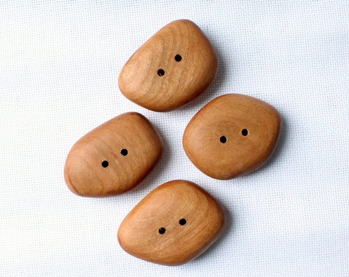 Large Wood Buttons, Pebble Shaped 2" - Etsy
