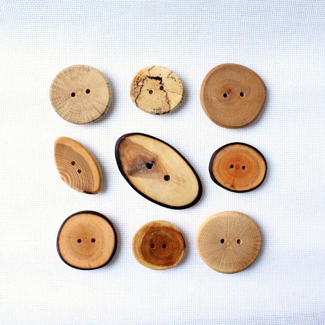 9 Beautiful Wood Buttons, Hardwood Buttons, Medium Hardwood Buttons ...