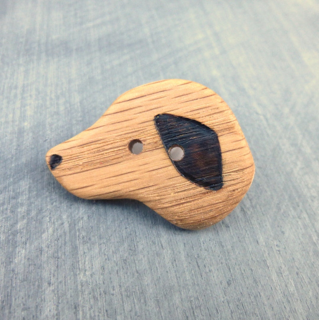 Large Dog Button Large Wood Button Carved Buttons Big - Etsy