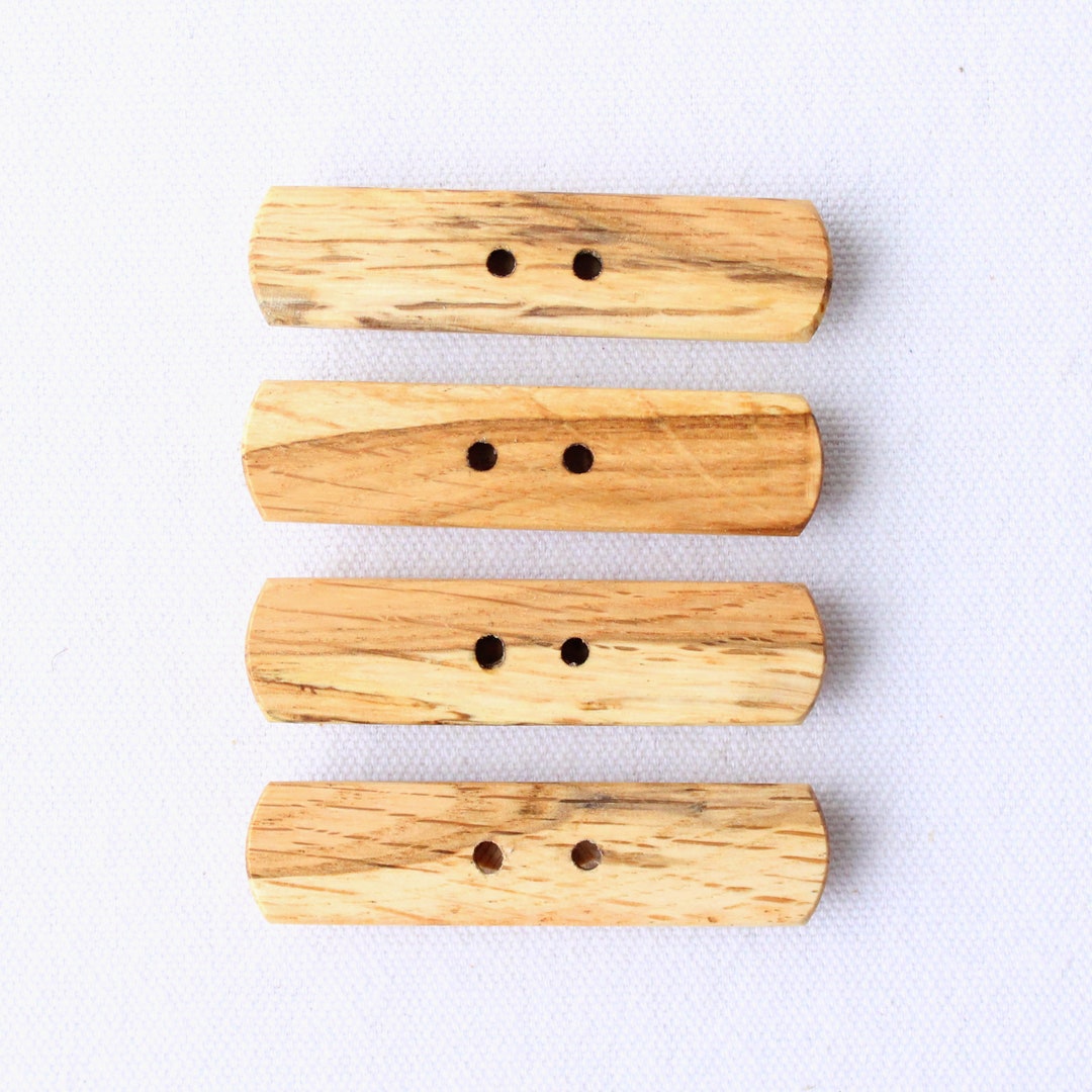 Wood Grain Buttons, 4 Large Aged Oak Buttons, Wooden Toggle Buttons, Large Wood Button, Handmade ...