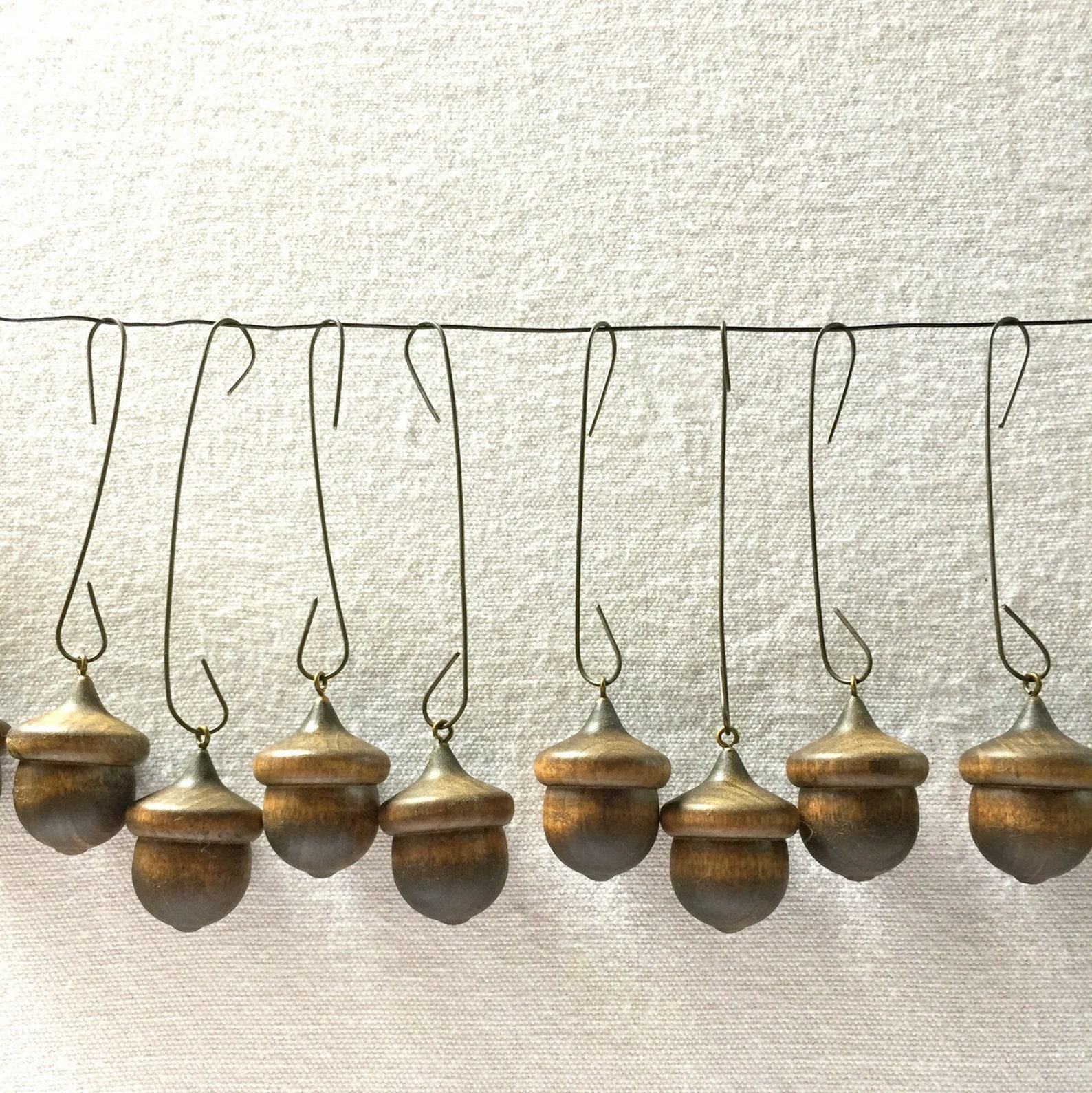 Dozen Wooden Acorns, Natural Christmas Ornaments, Gift Embellishments ...