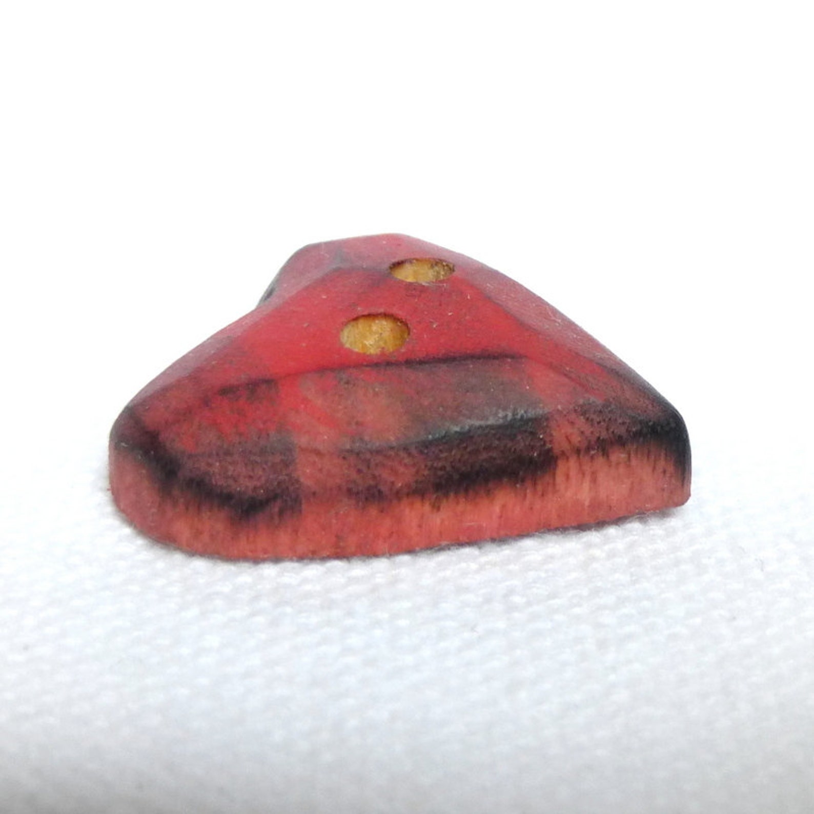 2pce Red Heart Buttons Hand Carved Buttons/ Wooden Hearts | Etsy