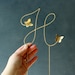 Butterfly Wedding Topper, Gold Monogram Cake Topper, Custom Initial ...