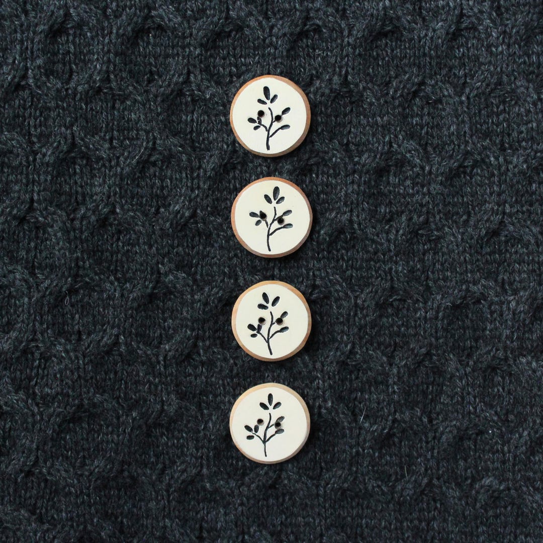 Ivory Flower Sewing Buttons, Wooden 4pce 1" or 25mm - Etsy