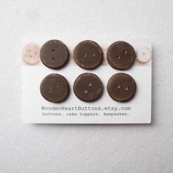 Dark Brown Buttons Small Wood Buttons for Sewing Dark Brown | Etsy