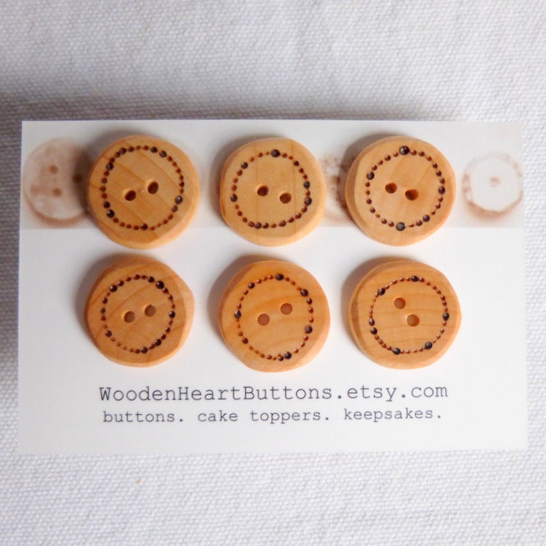 3/4 Wood Button Set Rustic Wooden Buttons Small/ - Etsy
